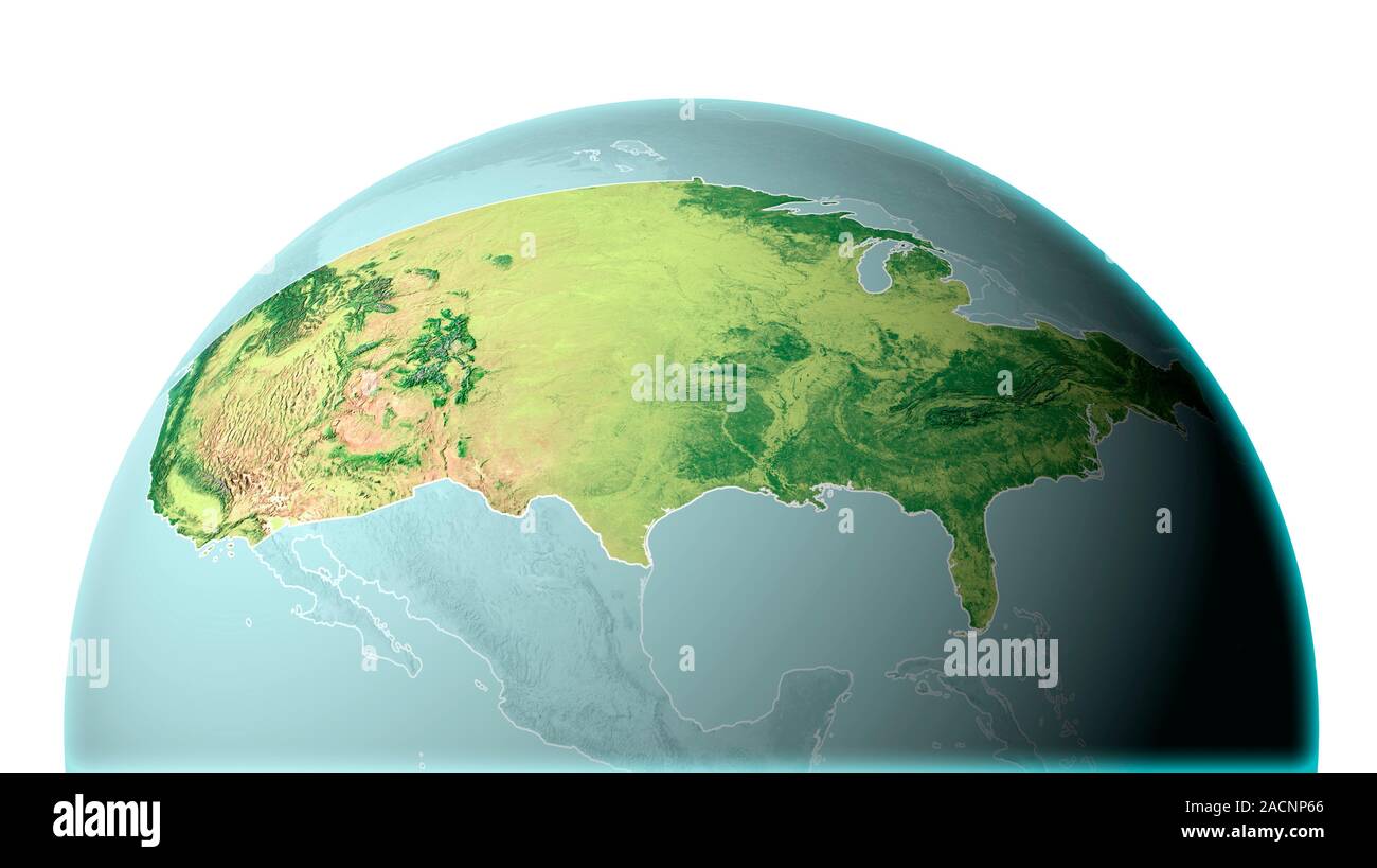 Mainland USA. Map showing the land cover and terrain of the mainland ...