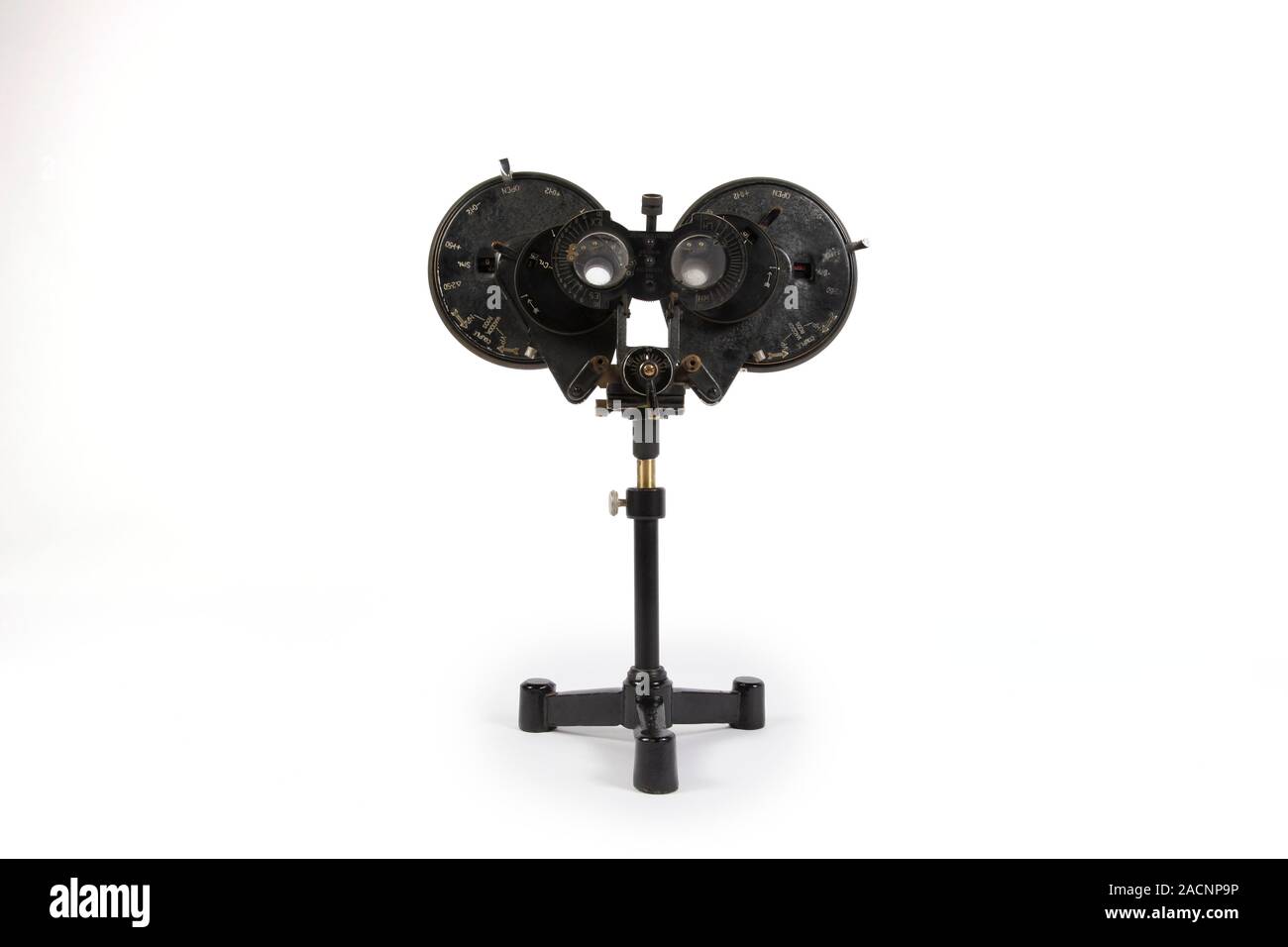 Historical ophthalmology refractor. 1910 refraction eye test equipment ...