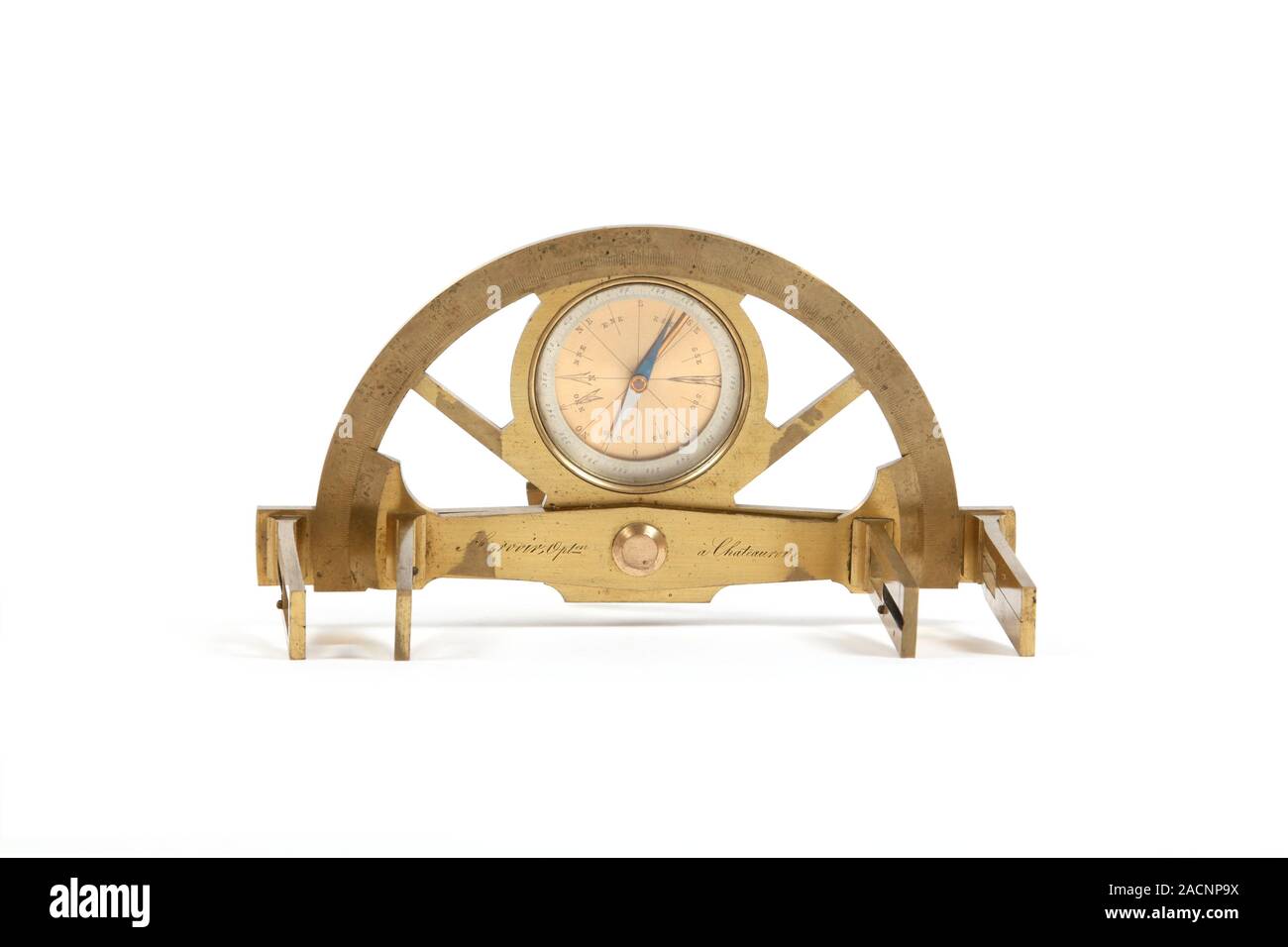 19th Century graphometer. A graphometer is a surveying instrument used ...