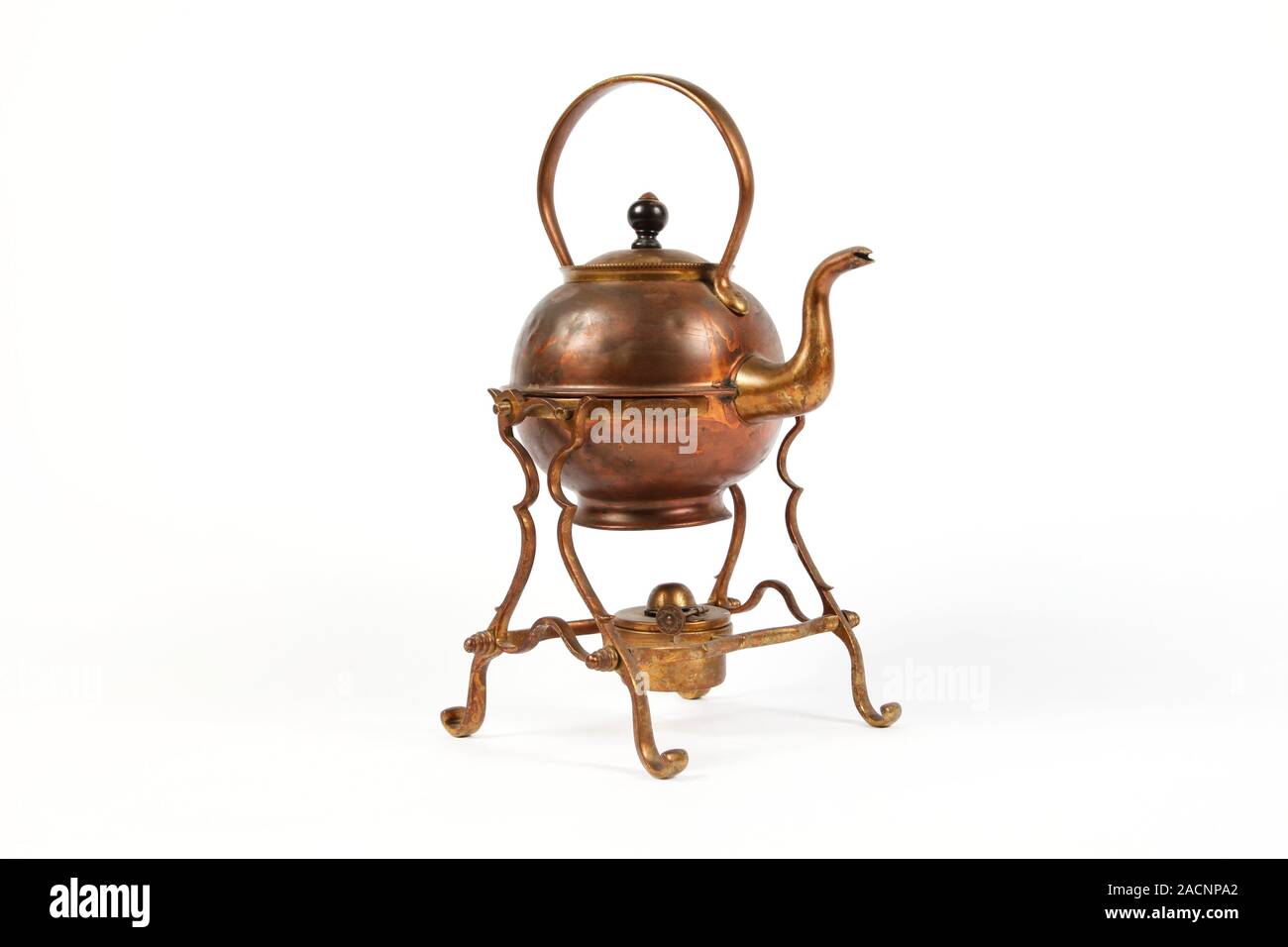 19th Century copper kettle. Copper kettle with integral burner ...