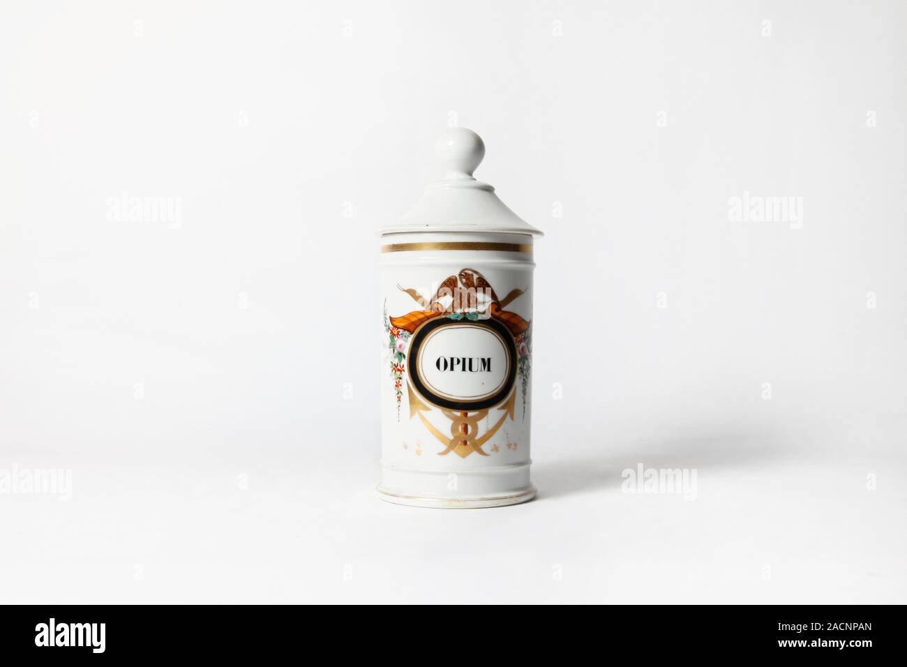 19th Century drugs jar. Ceramic jar made to hold opium. Made in 1800 ...