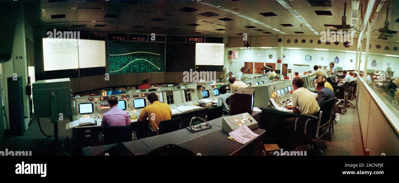 Apollo 15 moon landing mission control. View of the Mission Operations ...