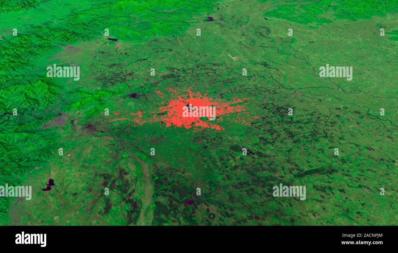Beijing 1978. Satellite image showing the extent of the city of Beijing ...