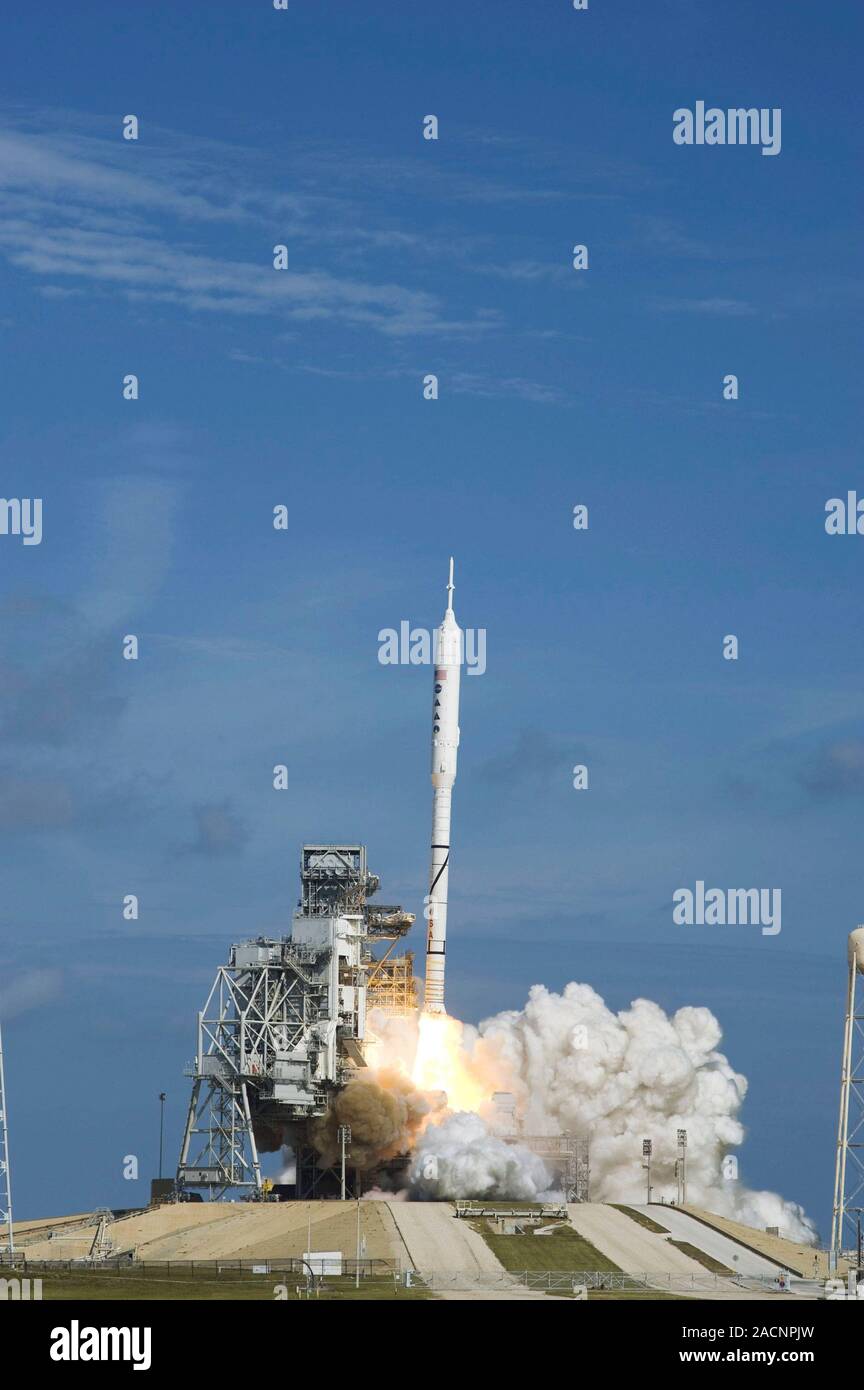 Ares I-X test rocket launch. View of NASA's Ares I-X test rocket being ...