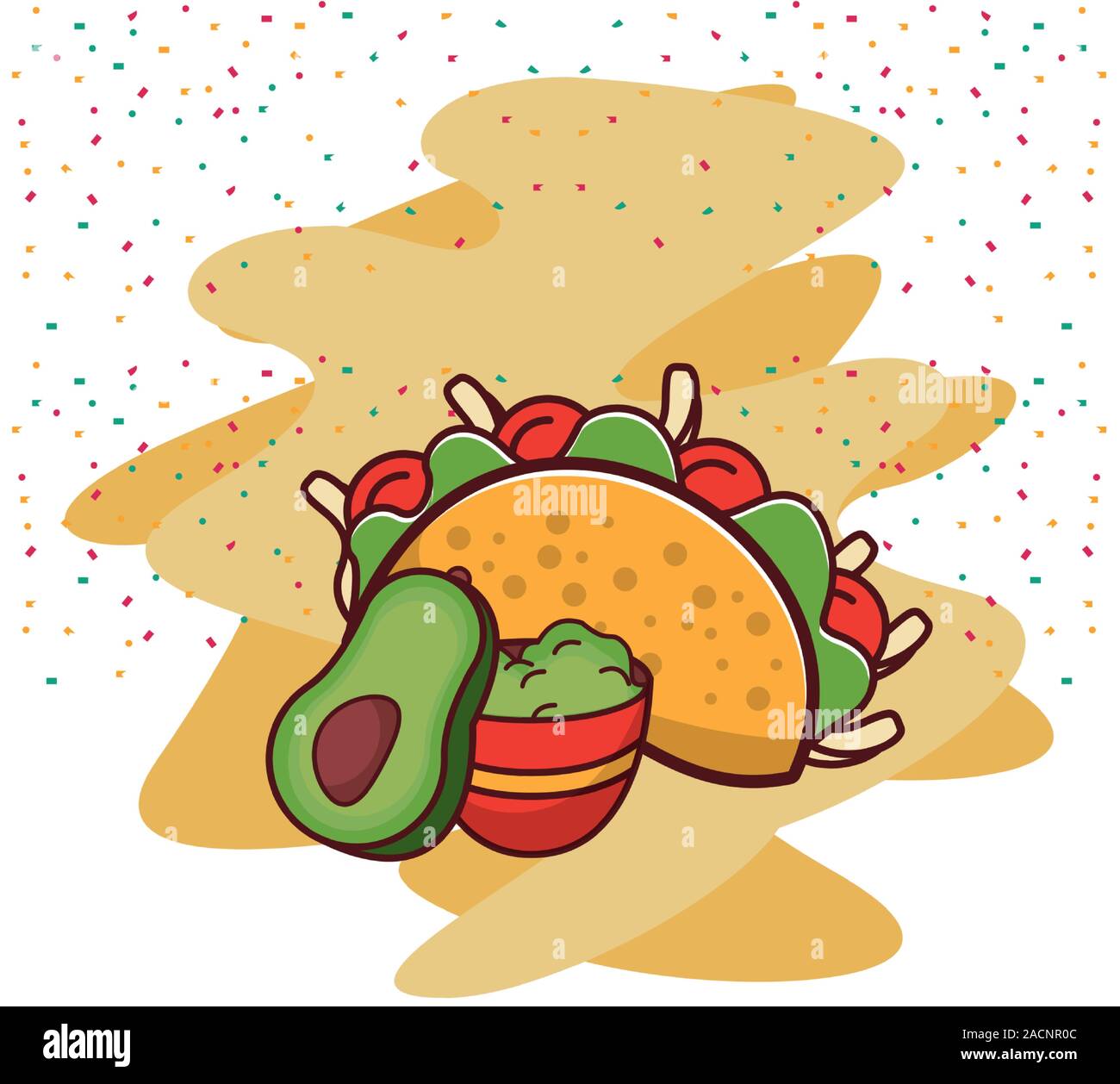 Guacamole taco Stock Vector Images - Alamy
