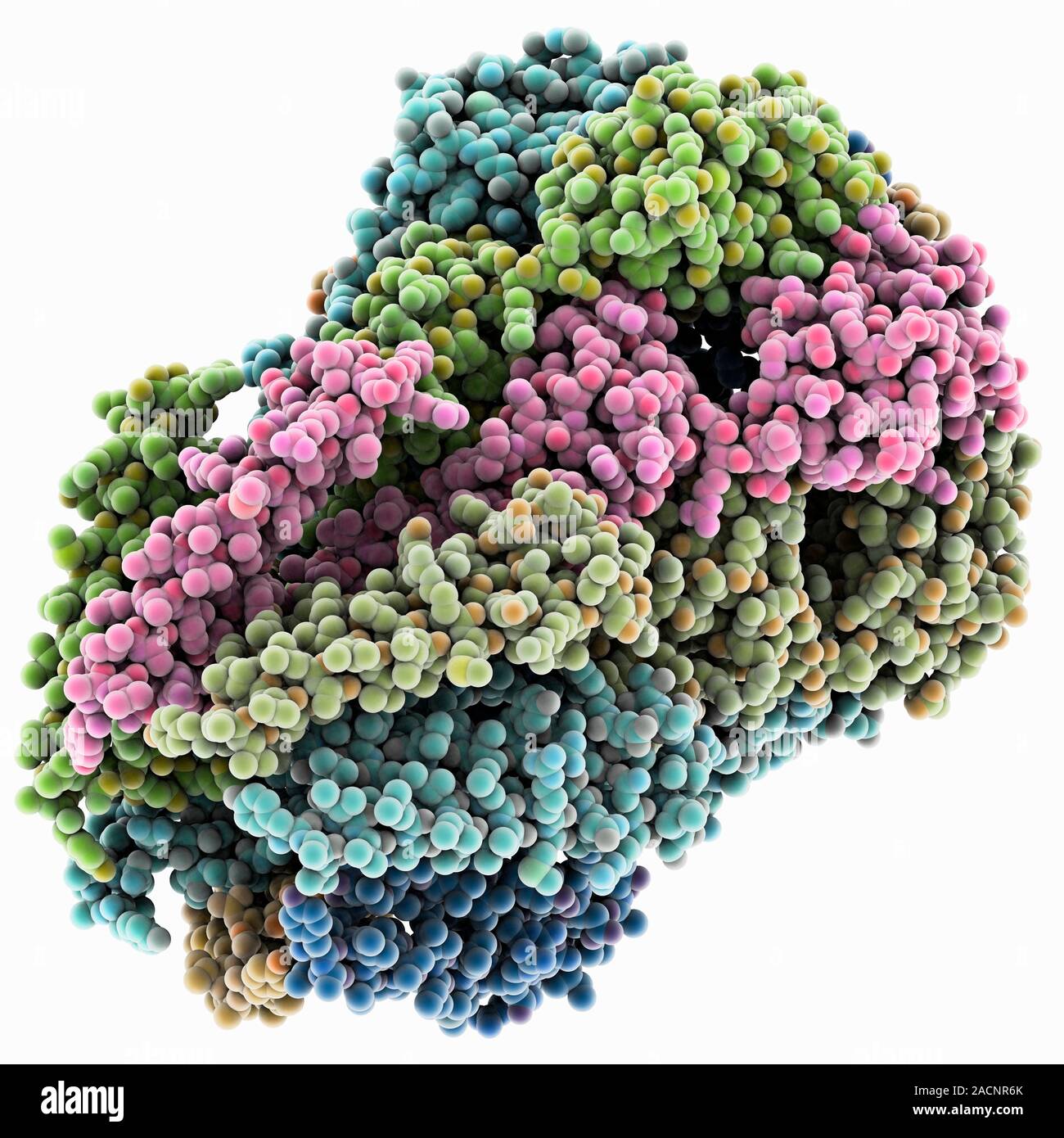 MscS ion channel protein structure. Molecular model showing the protein ...