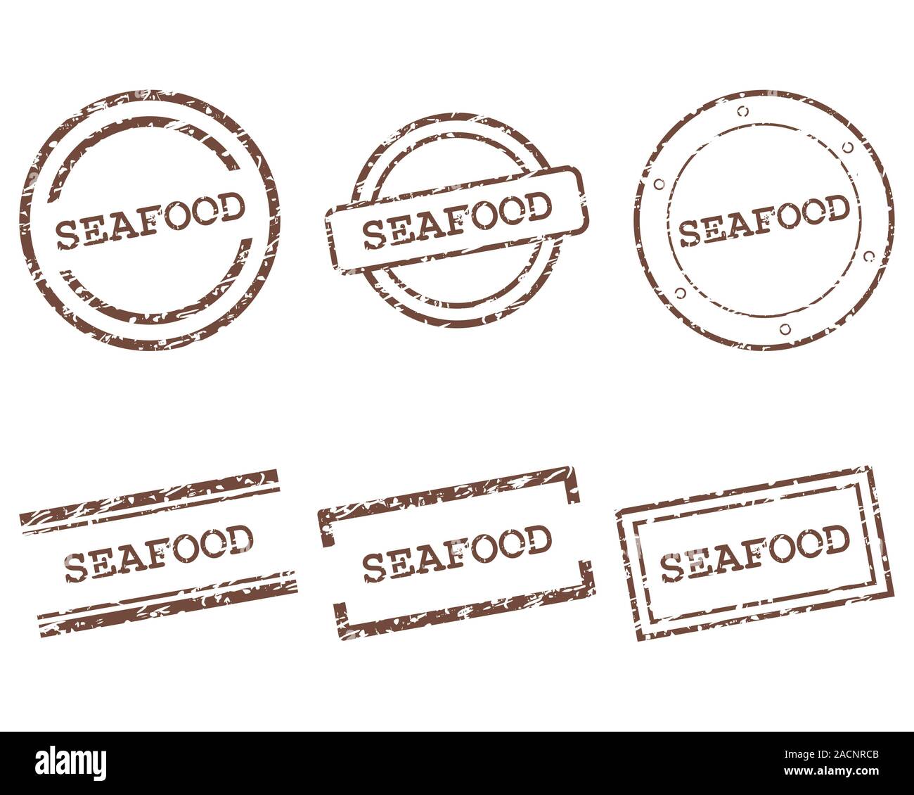 Seafood label sign stamp hi-res stock photography and images - Alamy