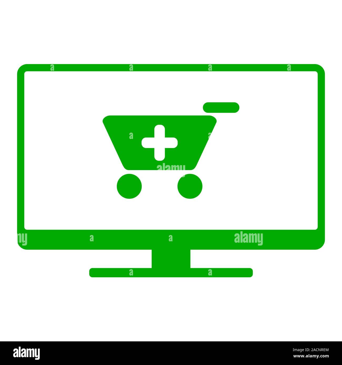 Shopping cart and screen Stock Photo - Alamy
