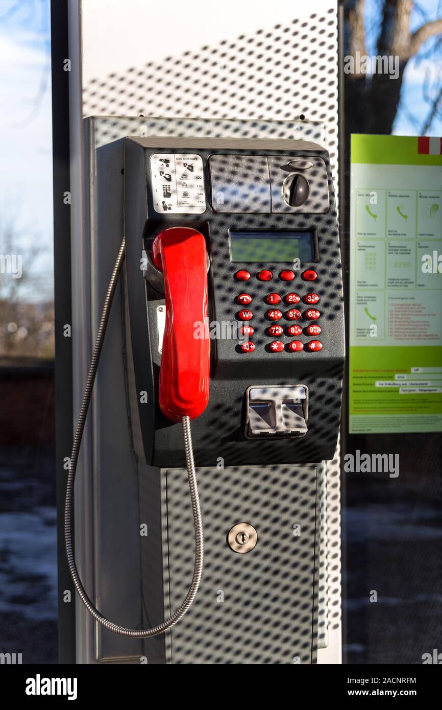 Austrian coin telephone Stock Photo - Alamy