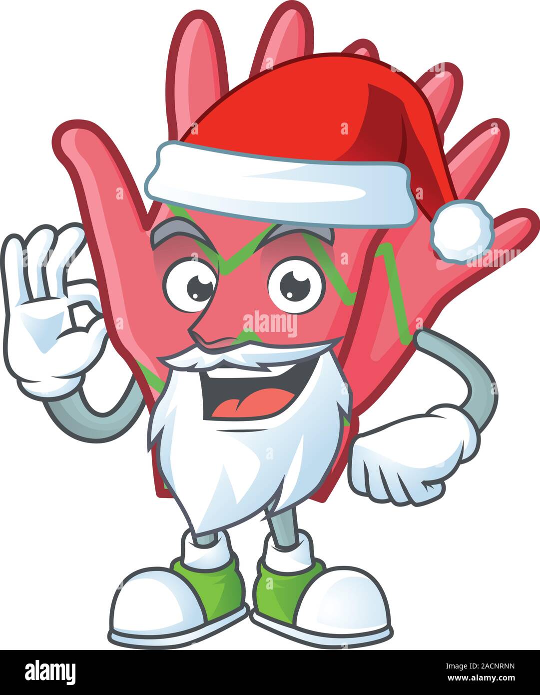 Christmas gloves in Santa cartoon character design Stock Vector Image ...