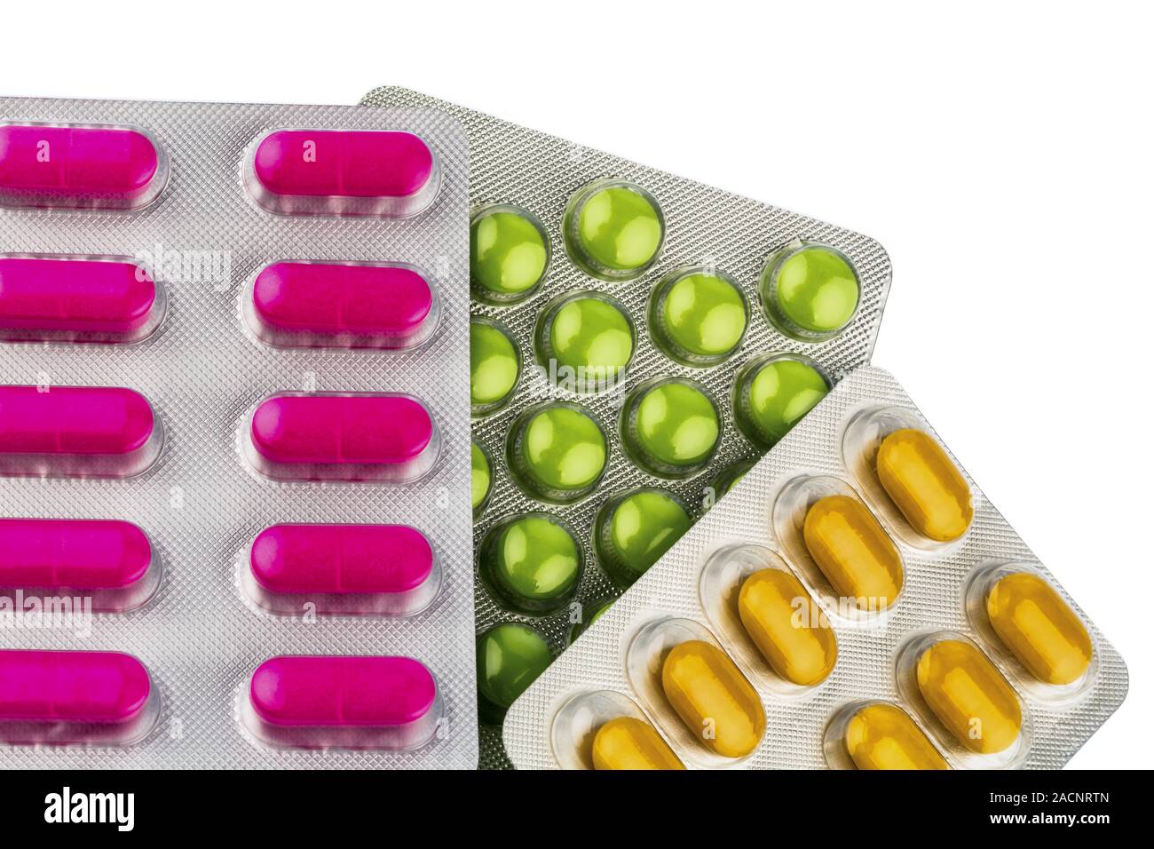 Colourful tablets in blister pack Stock Photo - Alamy