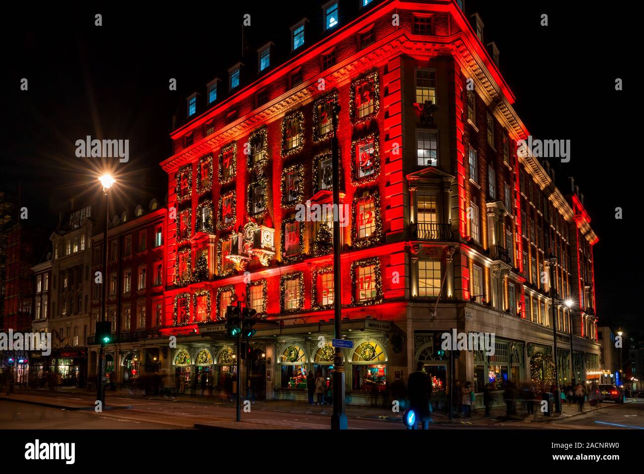 LONDON, UK - DECEMBER, 01 2019: Fortnum and Mason is decorated for ...