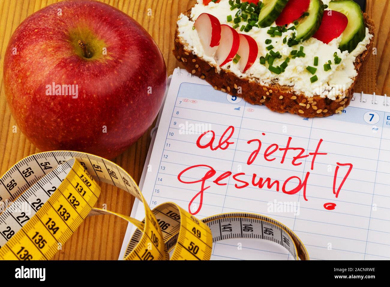 Good resolution for a healthy diet Stock Photo - Alamy