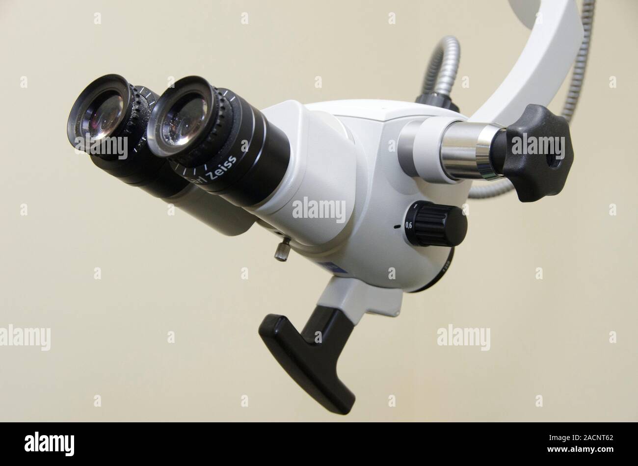 Eyepiece of a binocular microscope, used in microsurgery or for ...