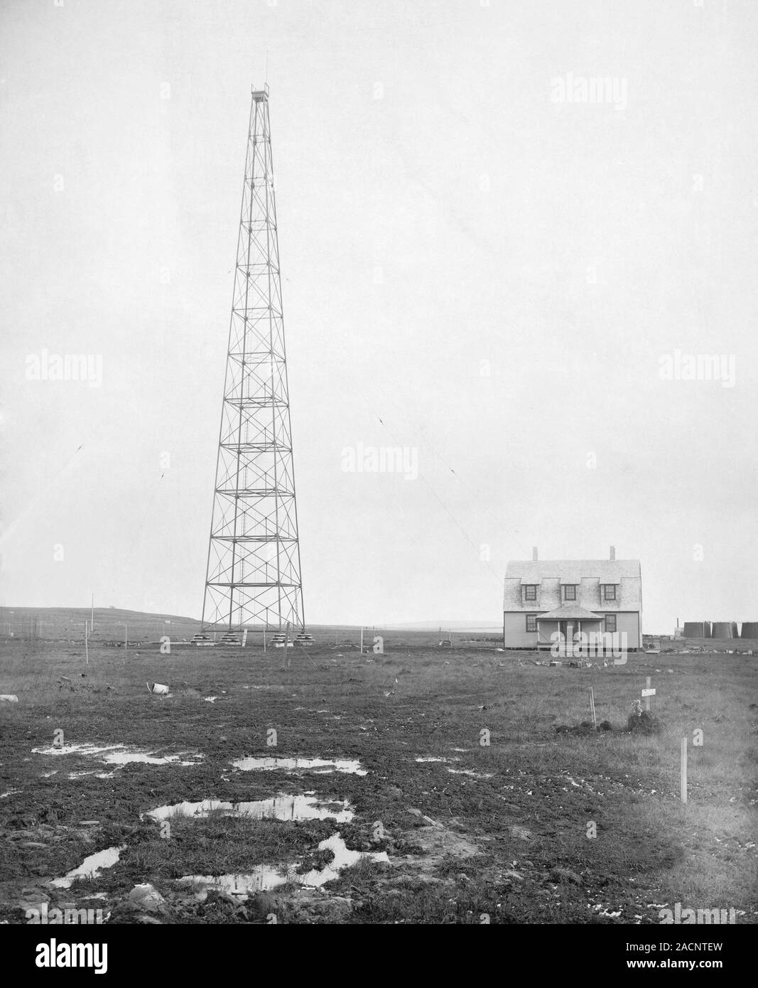 Radio antenna, Nome, Alaska, USA. Photographed in 1916 Stock Photo - Alamy