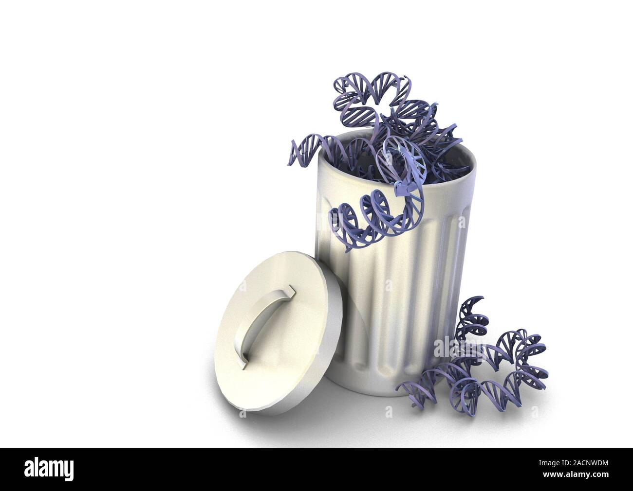 Junk DNA, conceptual image. Computer artwork of damaged DNA ...