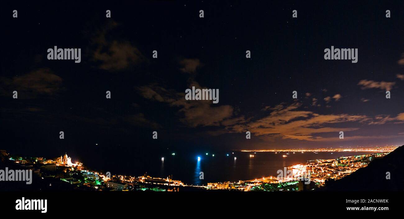 Algiers, Algeria, at night. View over Algiers, the capital city of ...