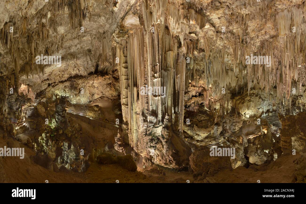 Interior of the so called Cataclysm Chamber in the Nerja caves complex ...