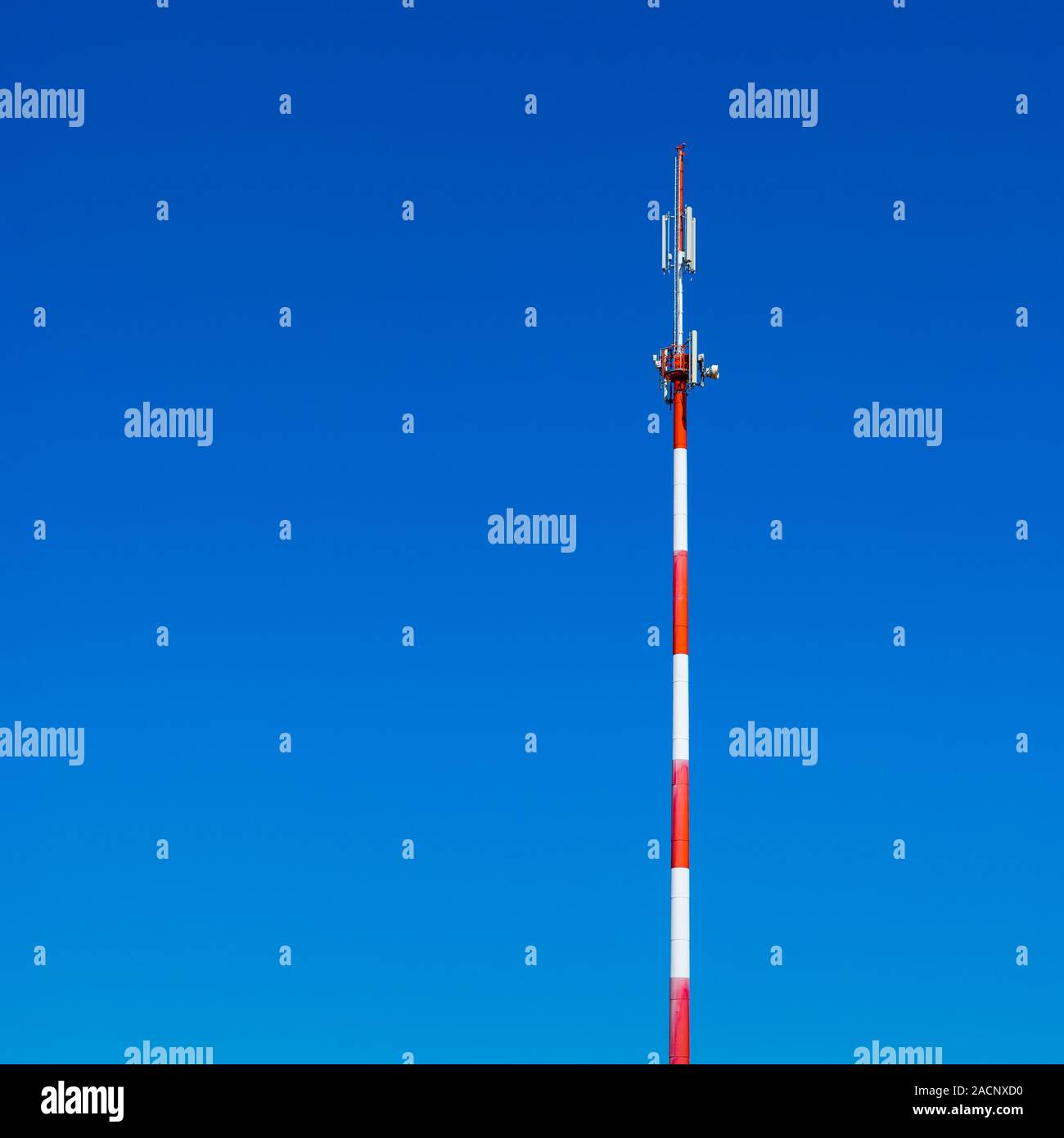 Red and White Cell Phone Tower in the countryside of South Africa Stock ...