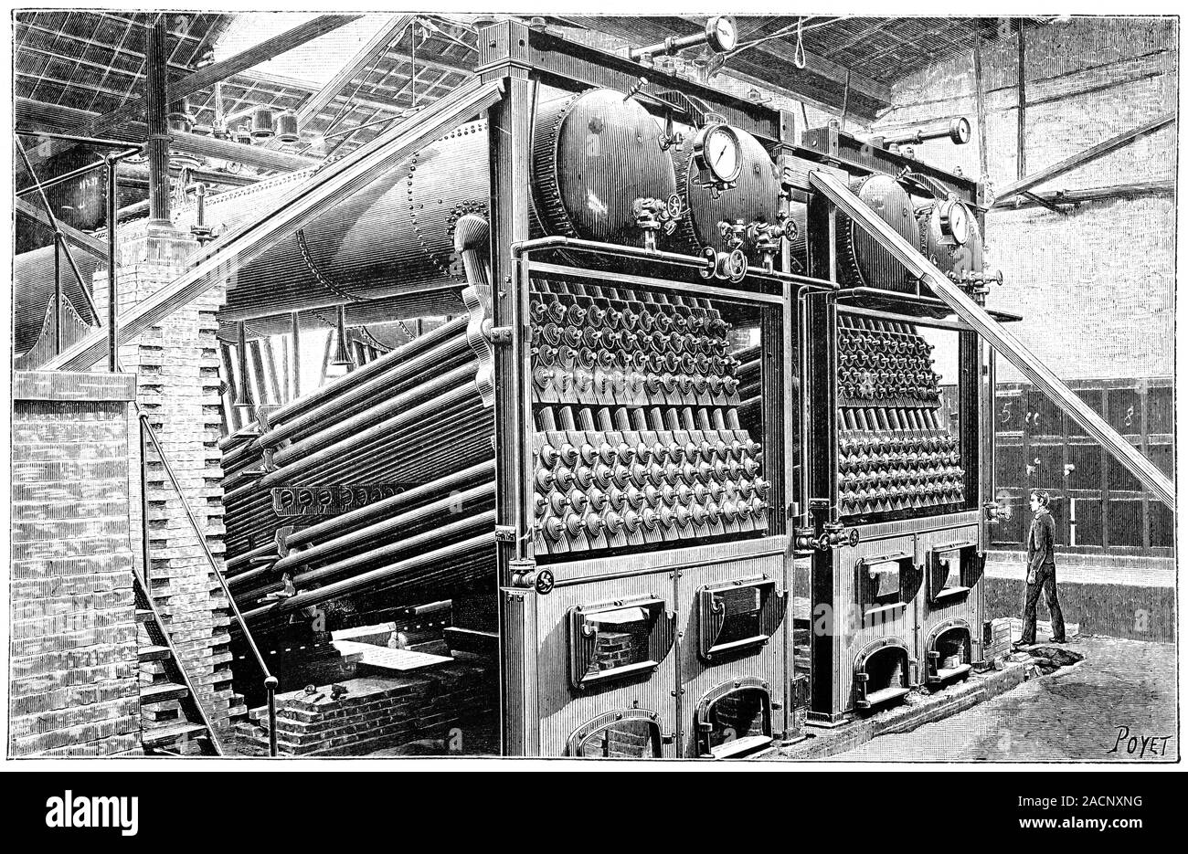 Babcock And Wilcox Boilers 19th Century Artwork Of A Front View Of Two Babcock And Wilcox