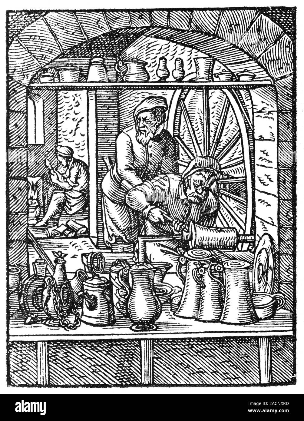 Tinsmiths, historical artwork. Tin is one of the earliest metals used ...