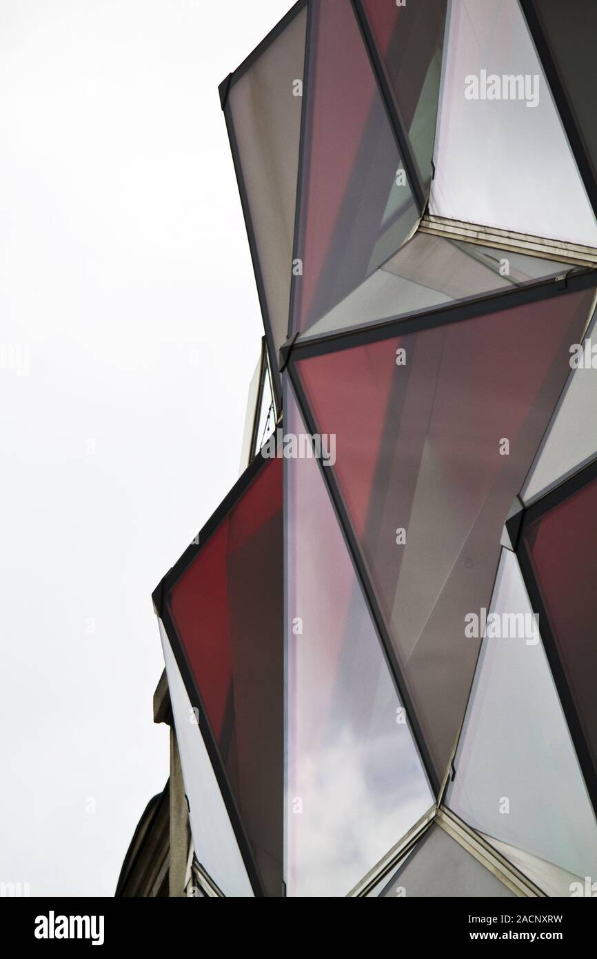 red glass windows Stock Photo - Alamy