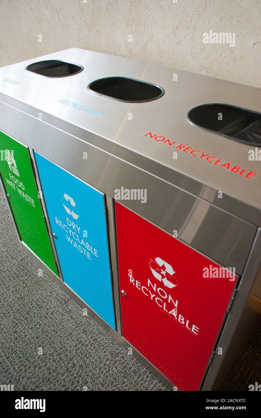 Recycling bins in Cape Town conference centre Stock Photo - Alamy