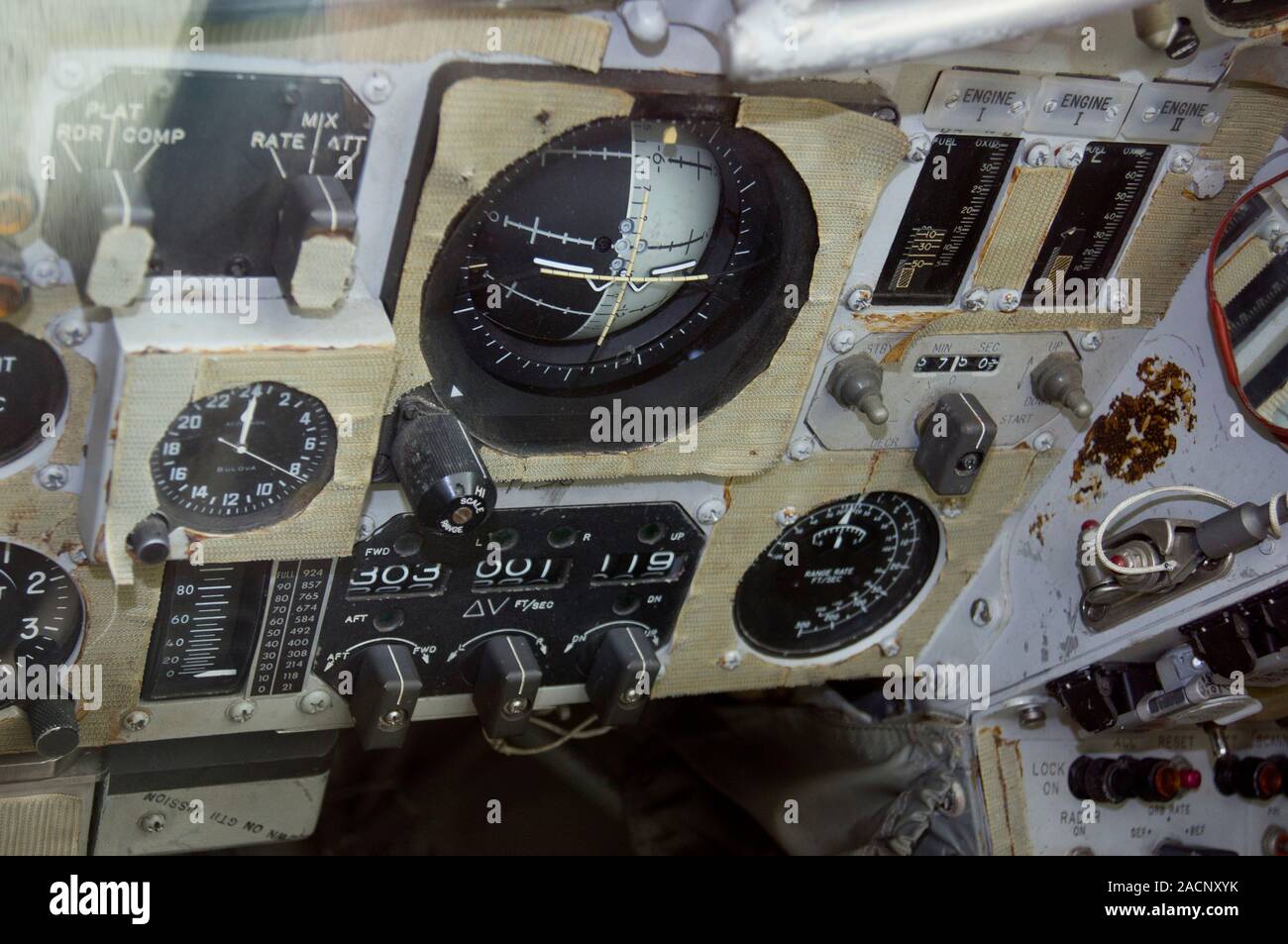 Control panel of Gemini 11 capsule at California Science Center, Los ...