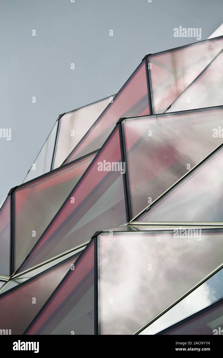 red glass windows Stock Photo - Alamy