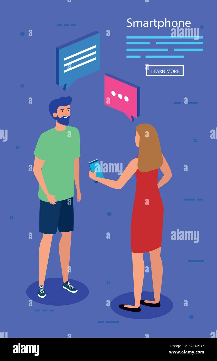 People with smartphone vector design Stock Vector Image & Art - Alamy
