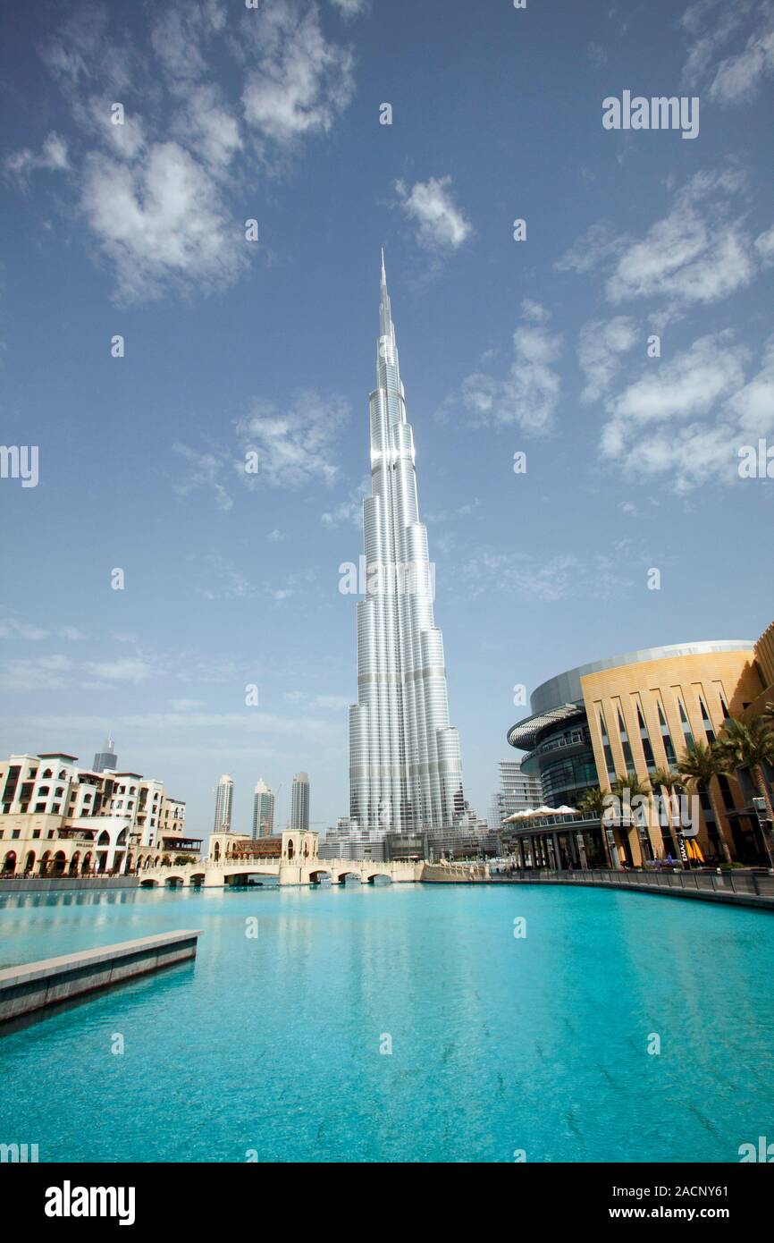 Burj Khalifa skyscraper, Dubai, United Arab Emirates. Constructed ...