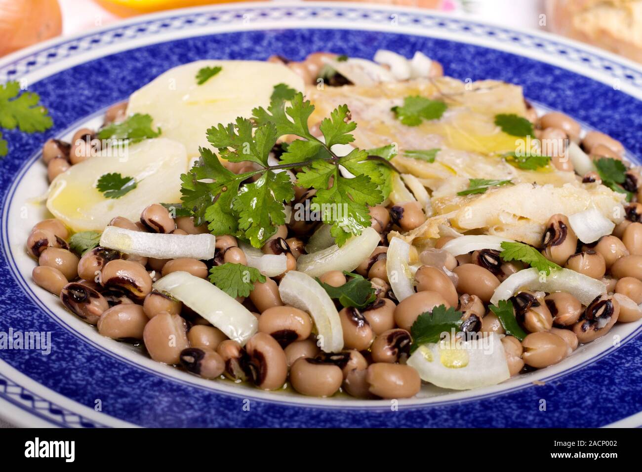 meal with beans and cod Stock Photo - Alamy