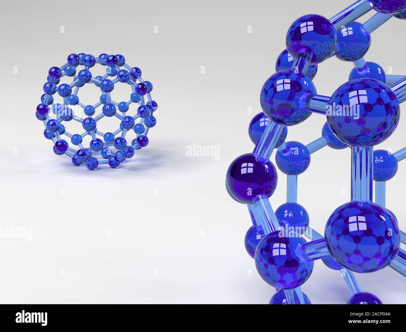 Buckminsterfullerene molecule. Computer artwork showing the molecular structure of ...