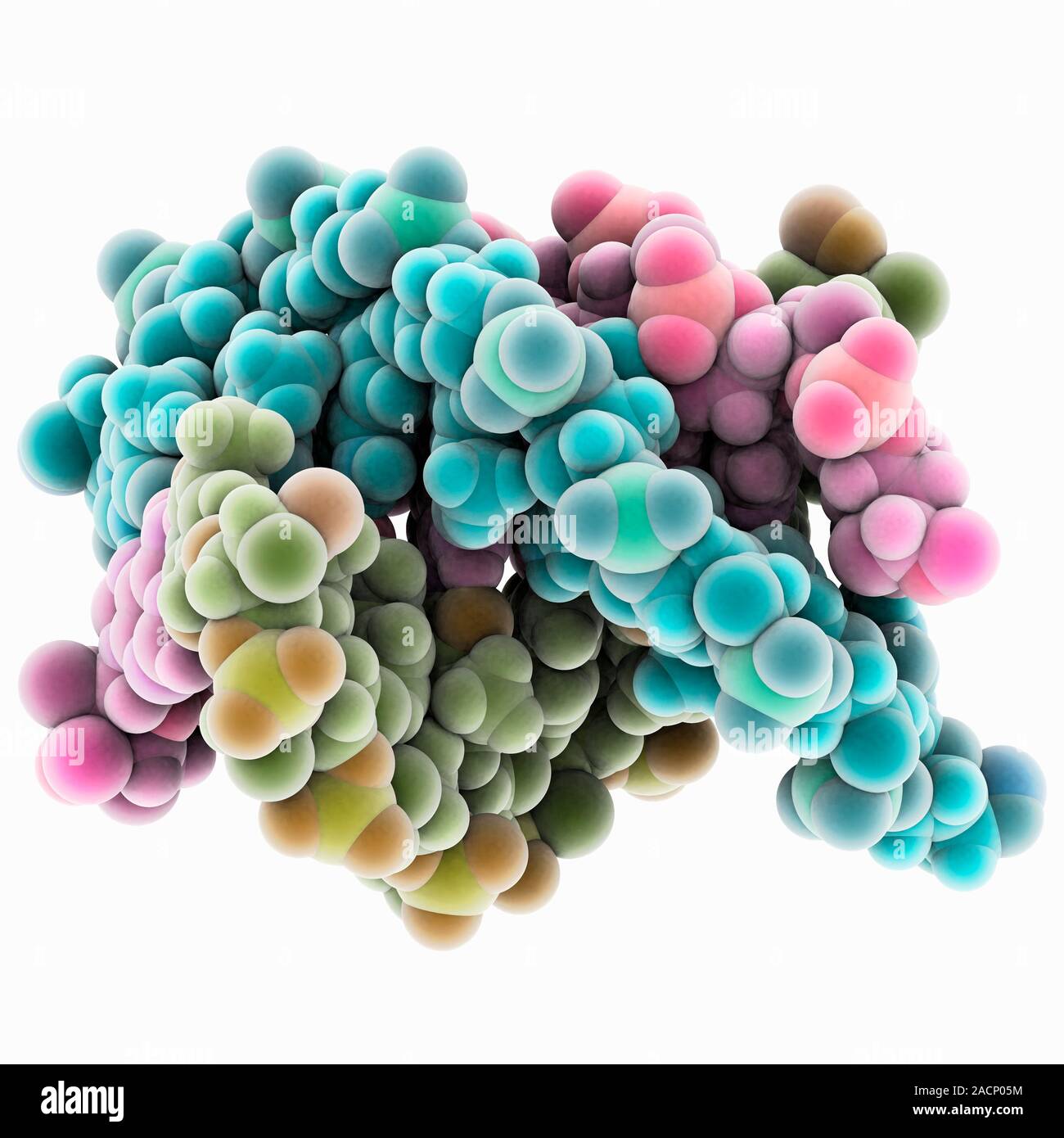 Synthetic DNA triplex molecule. Computer model showing the molecular ...