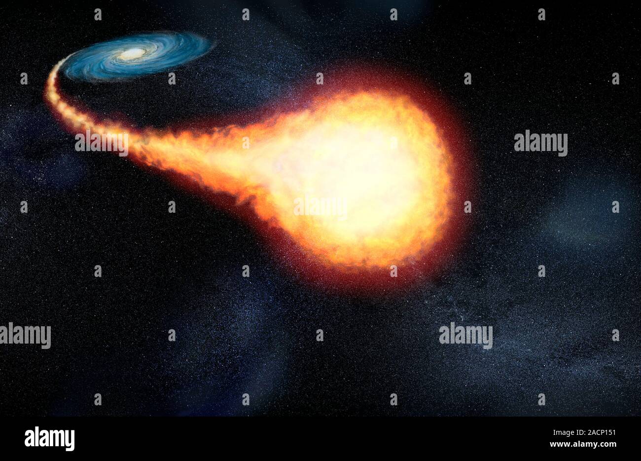 Cataclysmic variable star system. Computer artwork showing atmospheric ...