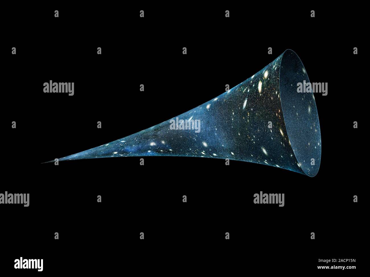 Funnel-shaped universe. Computer artwork showing the geometrical ...