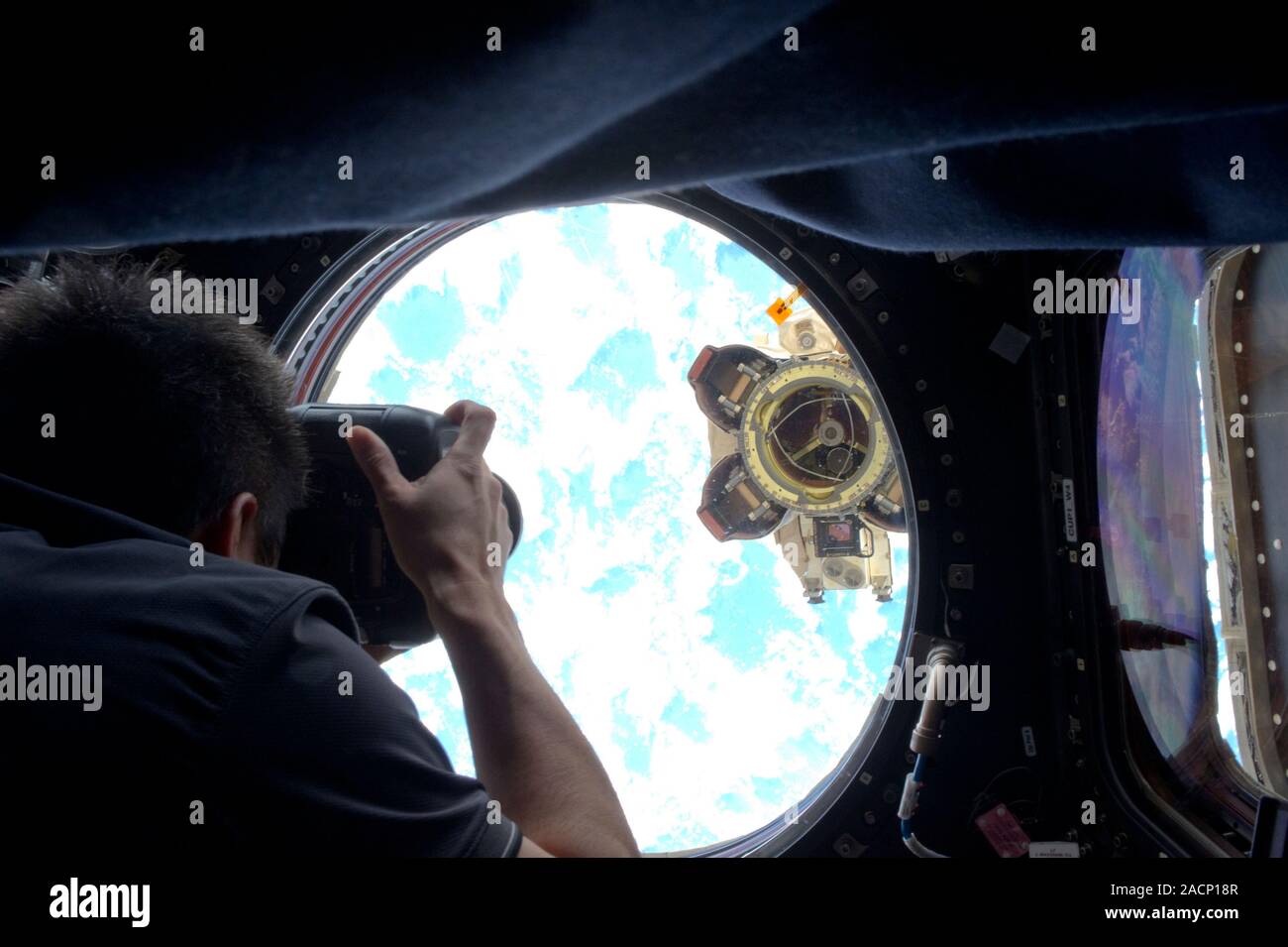 Astronaut Aki Hoshide, ISS. Photograph of Japanese born astronaut Aki ...