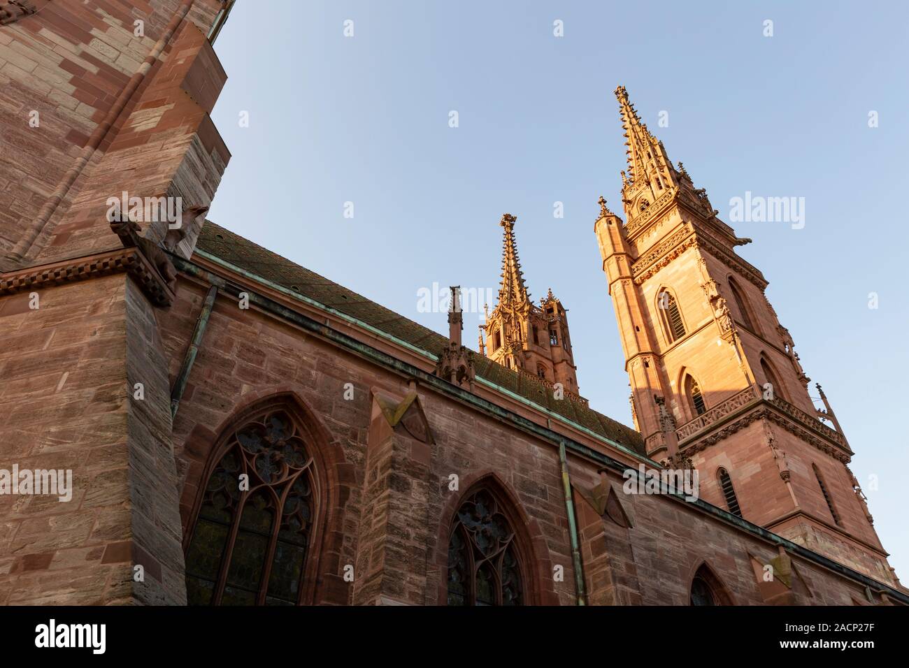 Switzerland, Basel, Muensterplatz, 3rd of August 2019. The medieval ...
