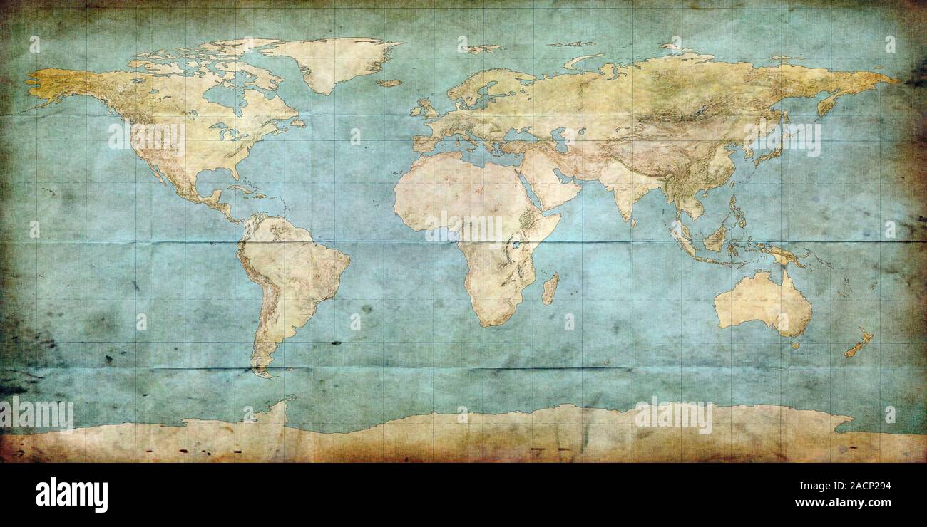 World map centred on Africa Stock Photo - Alamy