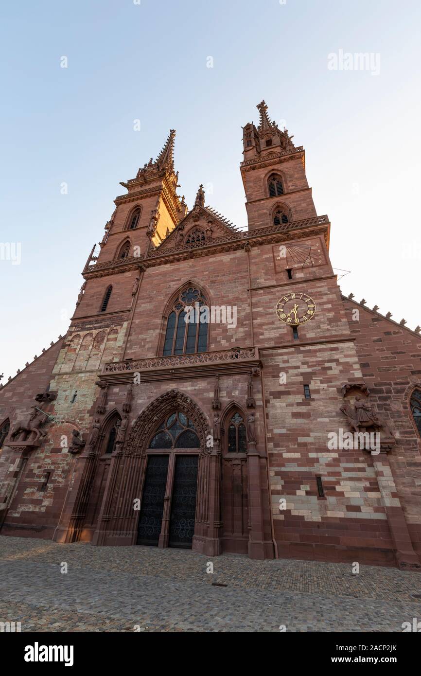 Switzerland, Basel, Muensterplatz, 3rd of August 2019. The medieval ...