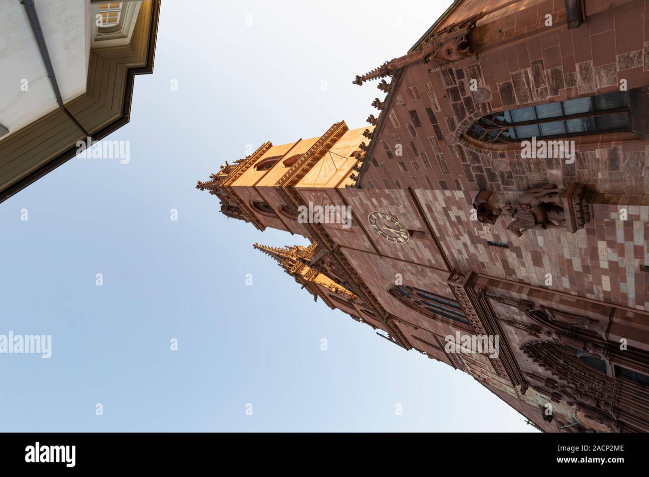 Switzerland, Basel, Muensterplatz, 3rd of August 2019. The medieval ...