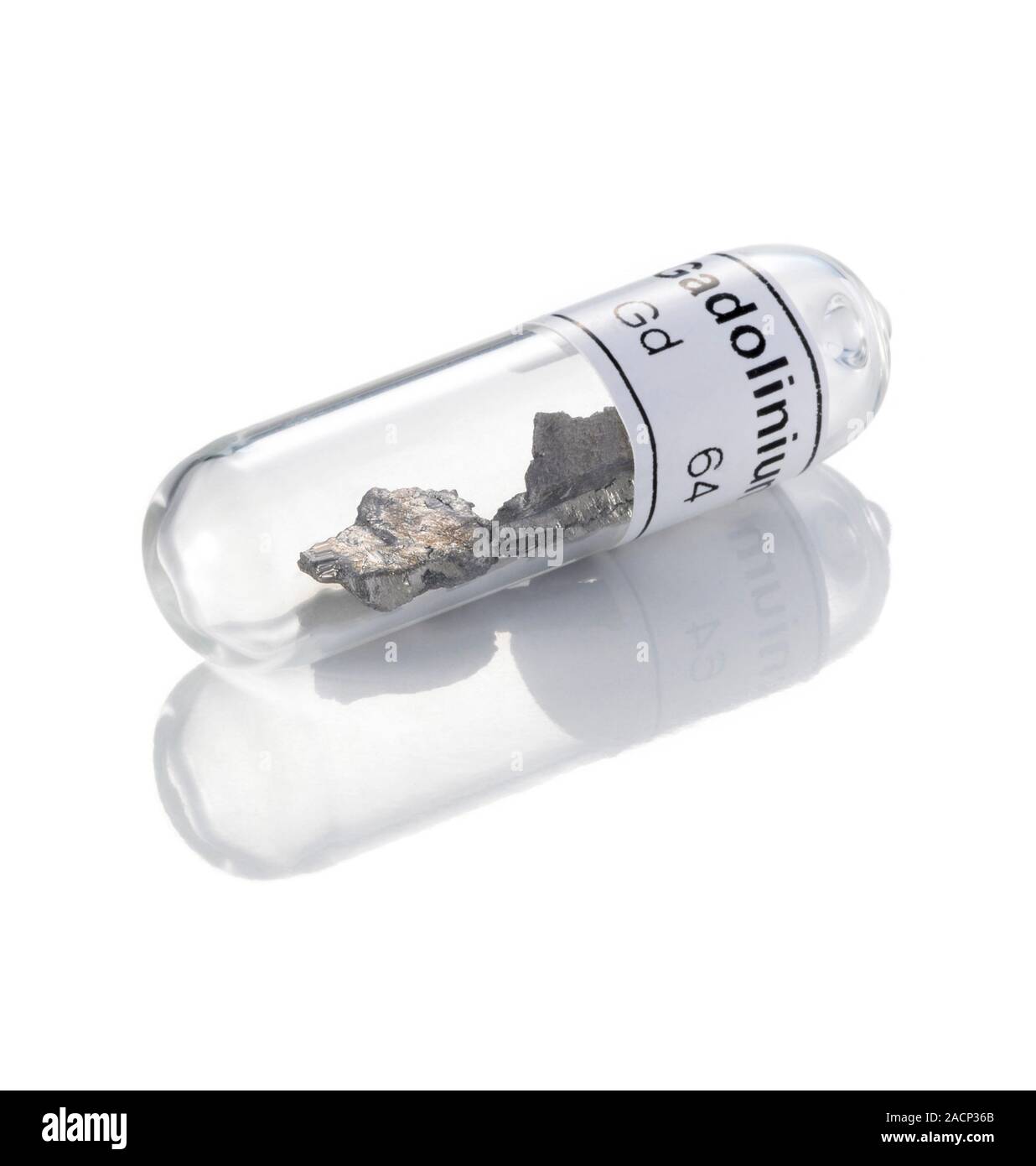 Gadolinium. Vial containing samples of the rare earth metal Gadolinium ...