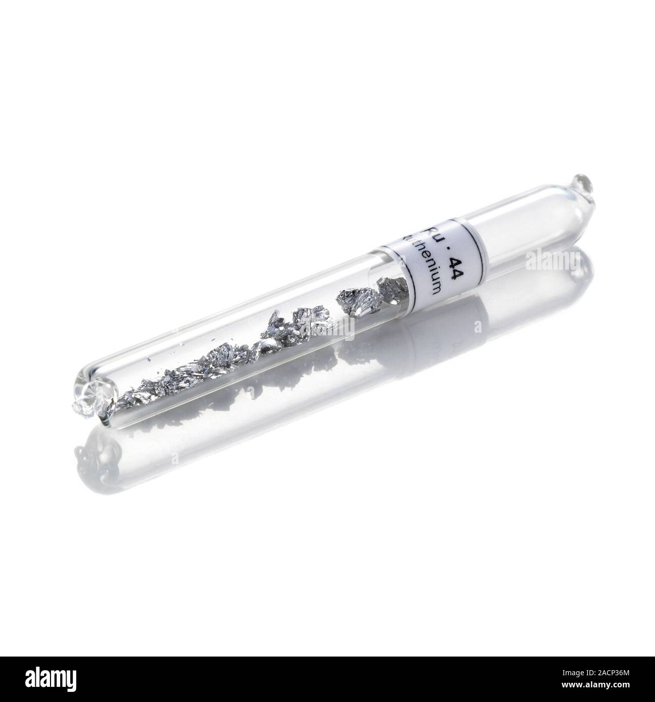 Ruthenium. Vial containing samples of the element Ruthenium (Ru ...