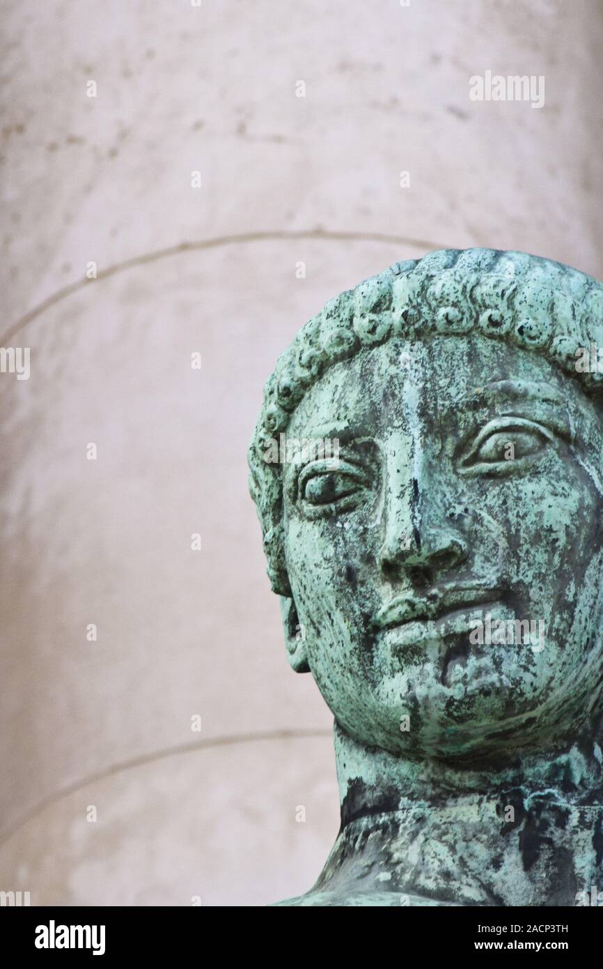 old green Apollo statue in Paris, France Stock Photo - Alamy