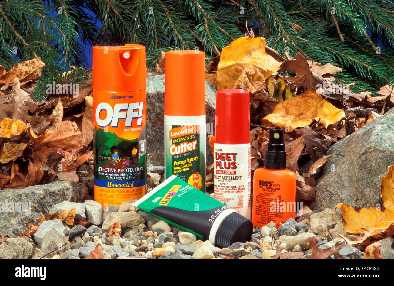 Insect repellents. Collection of insect repellents containing DEET (N,N ...