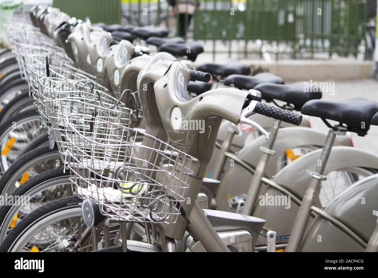 Row velib bicycles in hi-res stock photography and images - Alamy