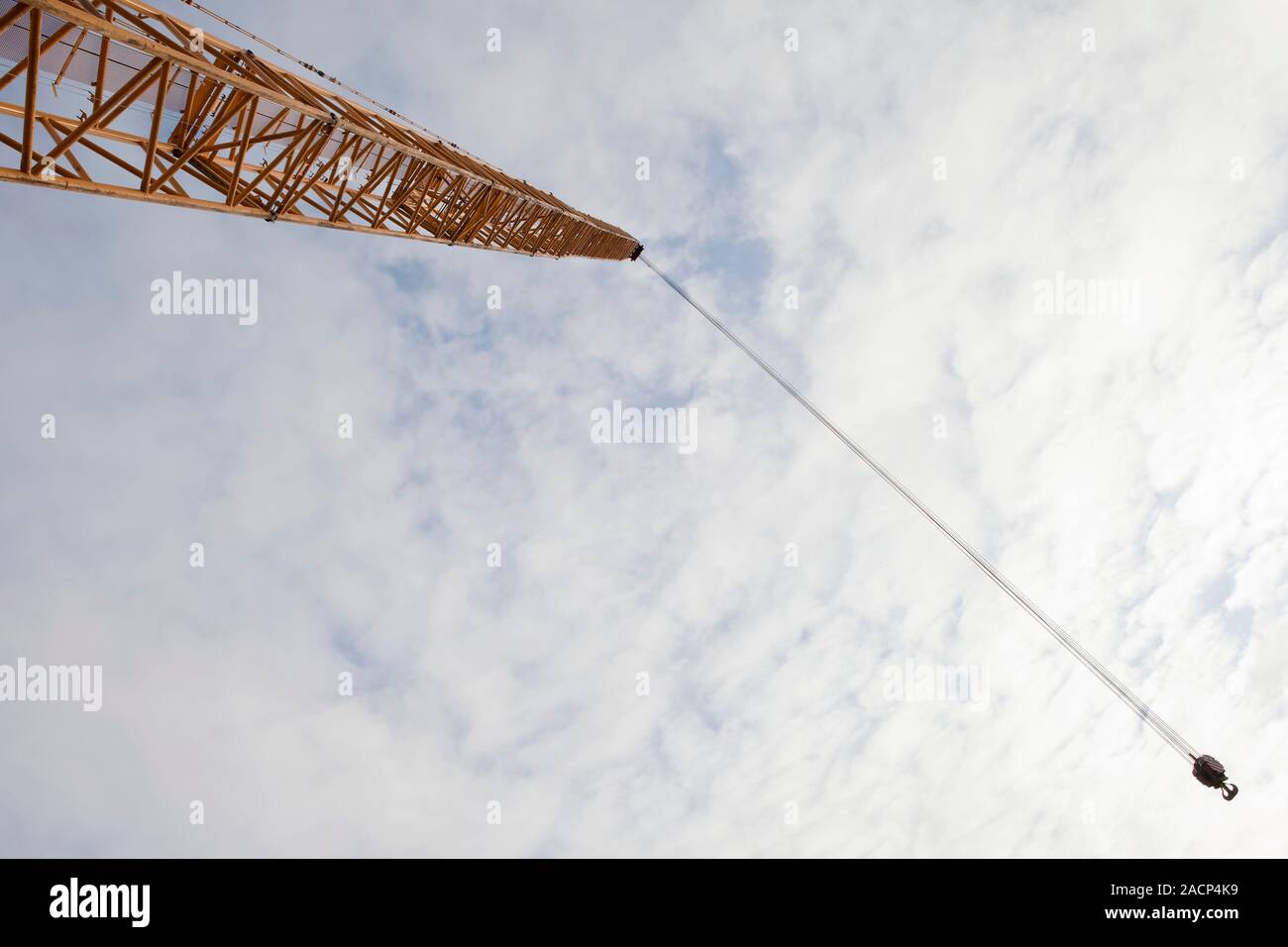 Wind turbine assembly. Crane being used to lift wind turbine components ...