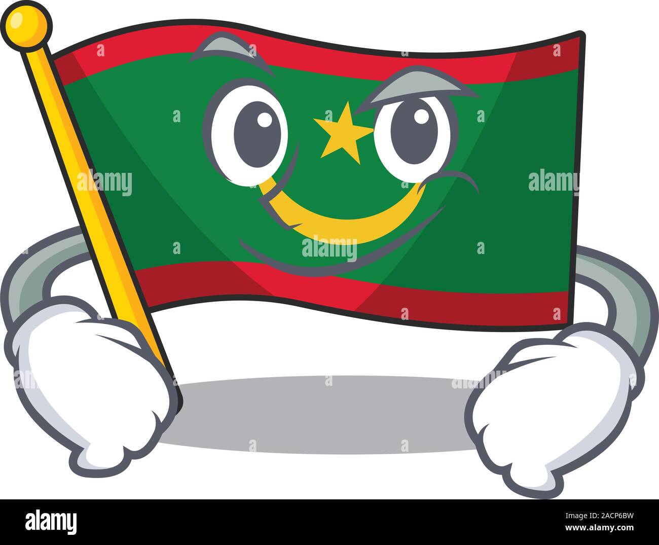 Flag mauritania mascot cartoon style with Smirking face Stock Vector ...