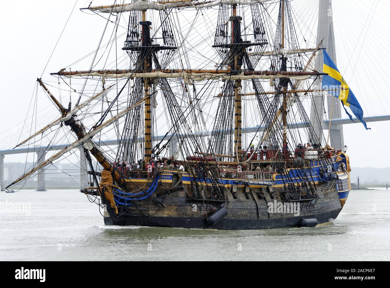 Replica 18th century tall ship swedish ship gotheborg hi-res stock ...