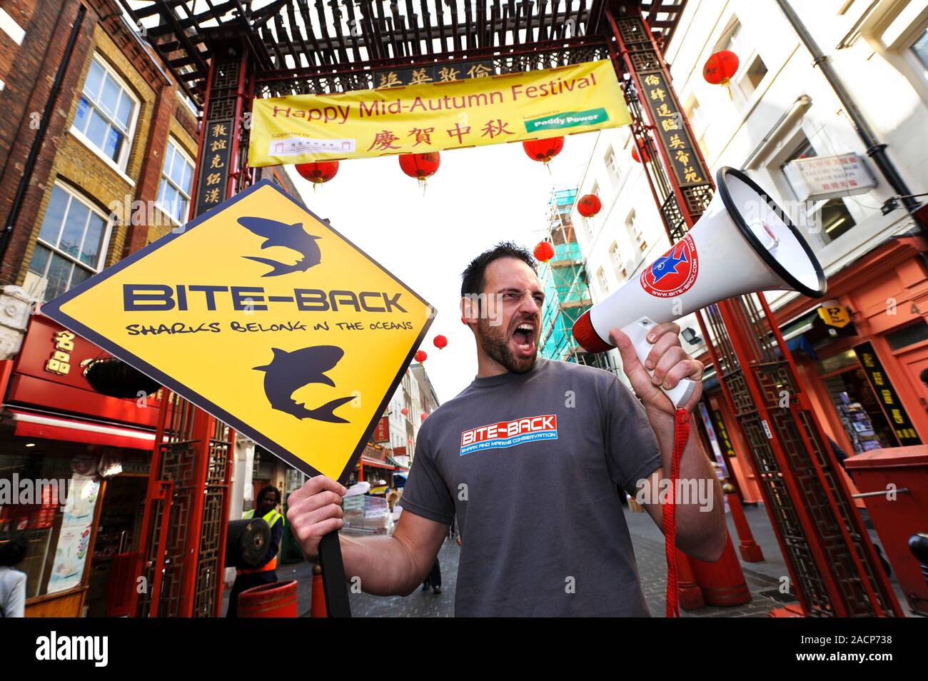 Shark finning protest. Protest organised by the shark and marine ...